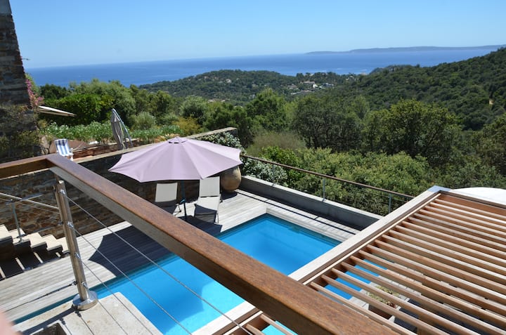 Villa 2 Niv. Indép. 10 P. Vue Mer Calme Pisc. Chf. - Bormes-les-Mimosas