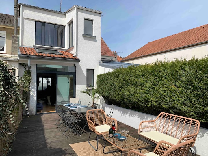 Maison Chaleureuse Avec Bar, Cheminée Et Terrasse - Cucq