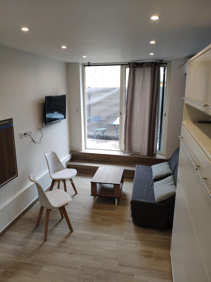 Studio De 21m2 Avec Grande Terrasse Proche Plages - Nice