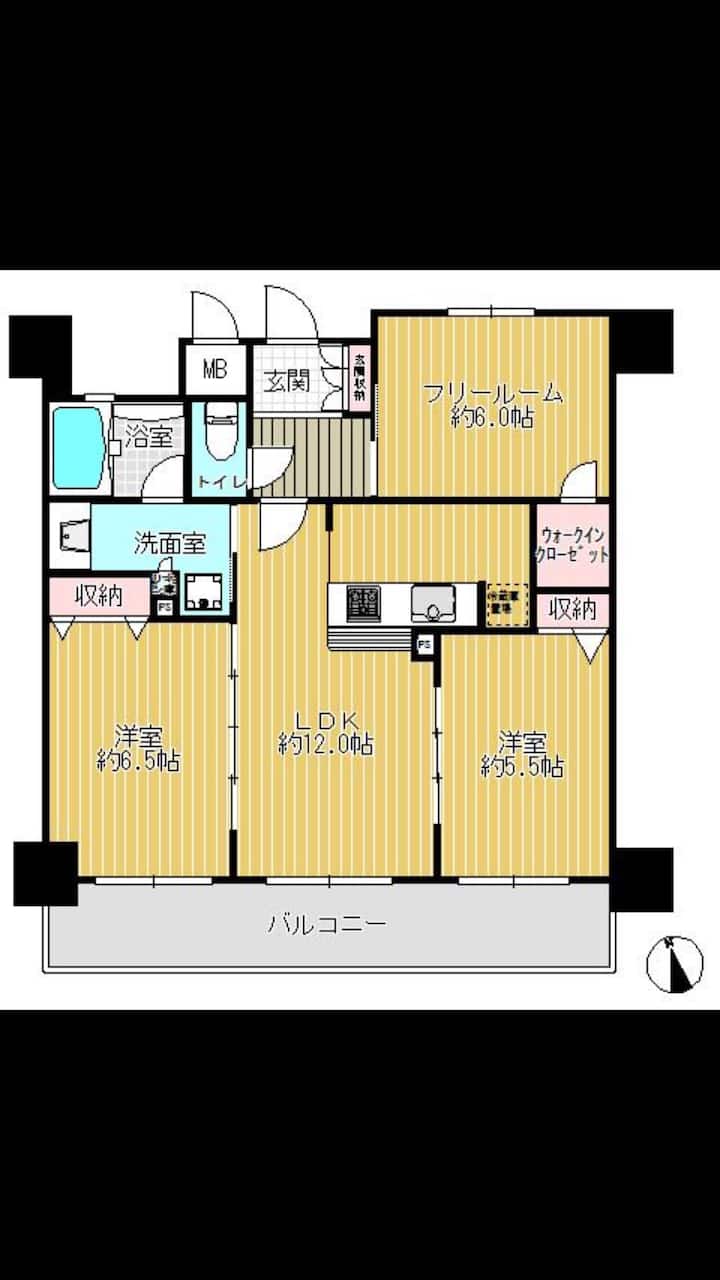Dotonbori 1min 高級公寓 日本橋車站1分 3br. No2 - Japan