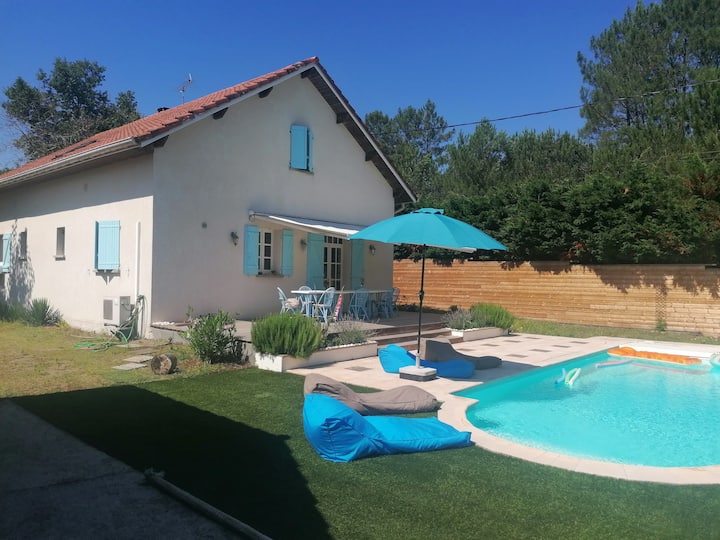 Chambre D'hôte Avec Piscine, La Maison Bleue - Mimizan