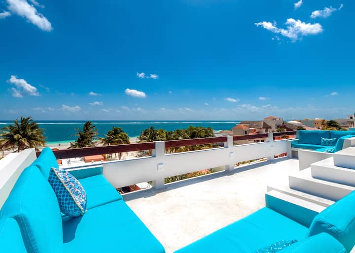 Casa Agua Azul, 3 Story 3 Bedroom House W/sea View - Puerto Morelos