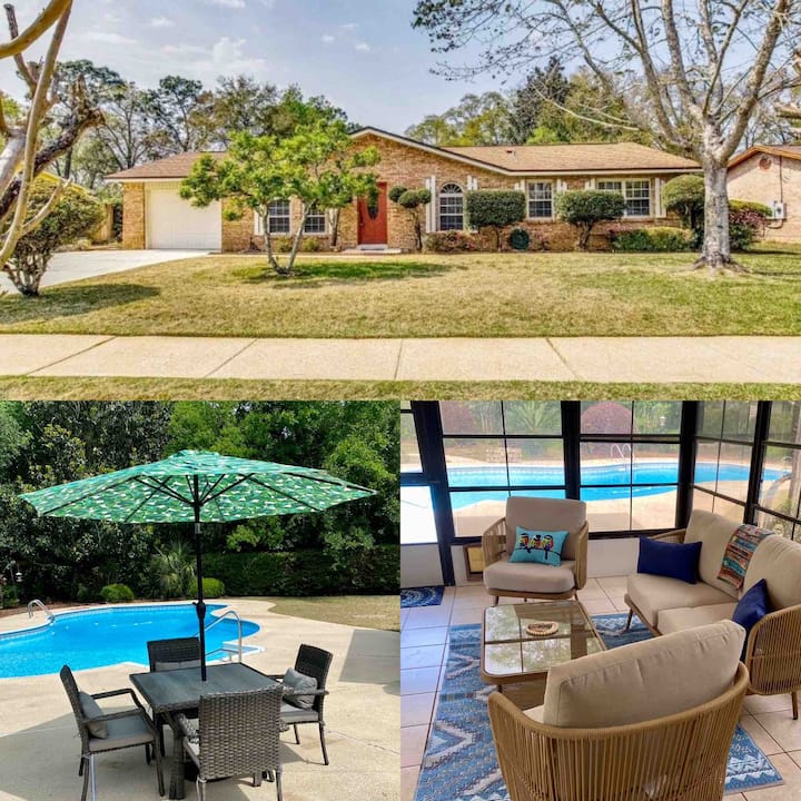 ‘Cola Cabana-boho Dog Friendly Pool Home Snowbirds - Pensacola, FL