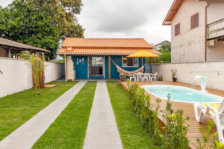 Casa Azul - Oásis De Férias Com Piscina Privativa - Imbituba