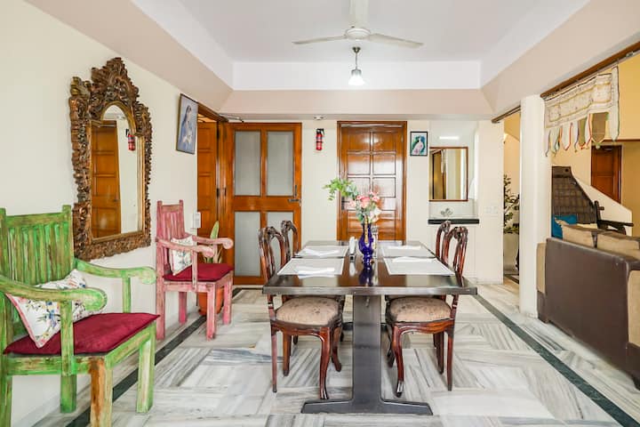 Luxe 3bhk Apartment W/ Balcony | Near Birla Temple - Jaipur