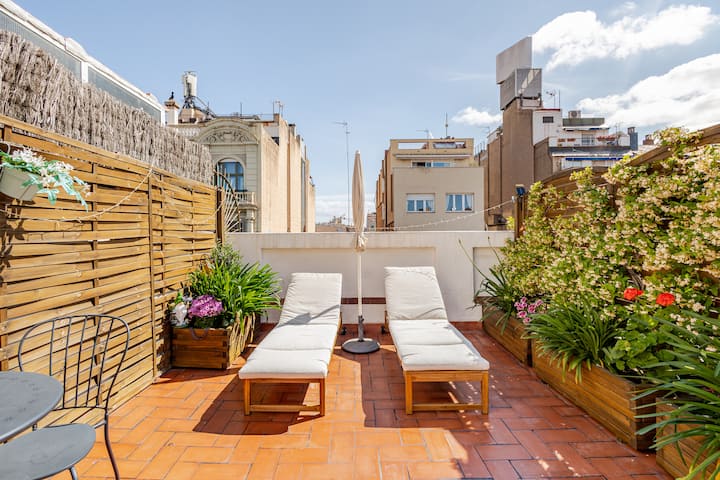 Chic Rooftop Flat With Terrace Near Casa Batlló - Barcelona
