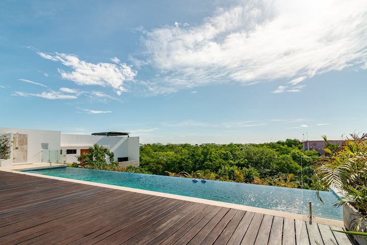Loft Jungle ÉLégant •Piscine Rooftop • Wifi Rapide - Tulum