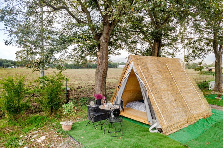 Mini Tente En Bois Avec Matelas Double - Campania