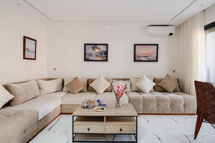 Appartn8 Superbe 2min A Corniche & Mer ,Fibre,. - Tetouan