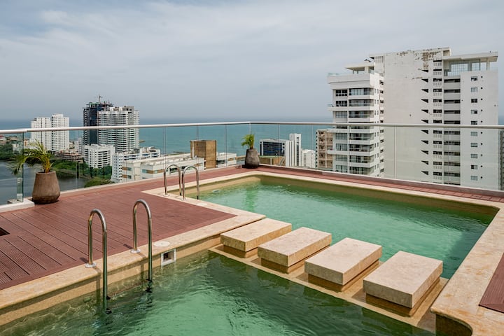 22nd Floor · Rooftop Pool · 360° View · Beach - Cartagena