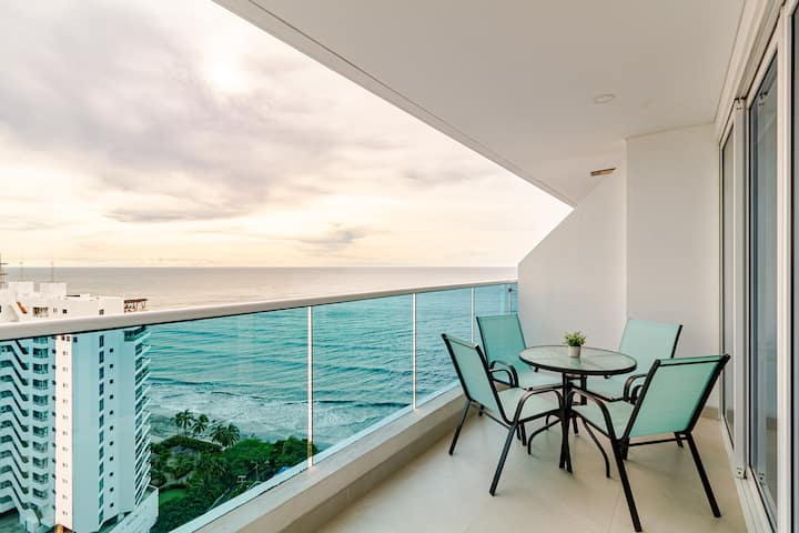 Loft Piso 19 Vista Al Mar - Primera Línea De Playa - Santa Marta