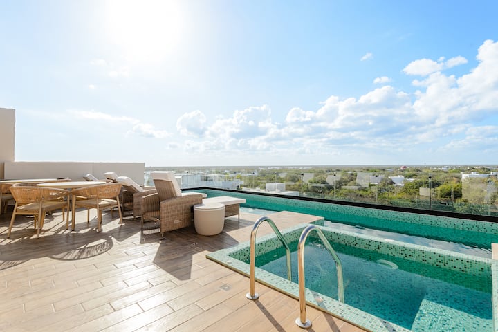 Depa 2 Hab, Alberca & Sauna | Cerca Centro Maya - Playa del Carmen