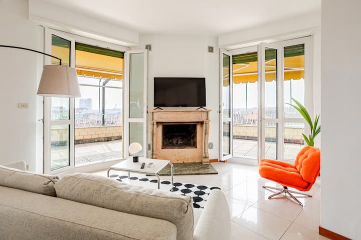 Attico 100mq | Terrazzo Panoramico Alpi - 3 Camere - Stresa