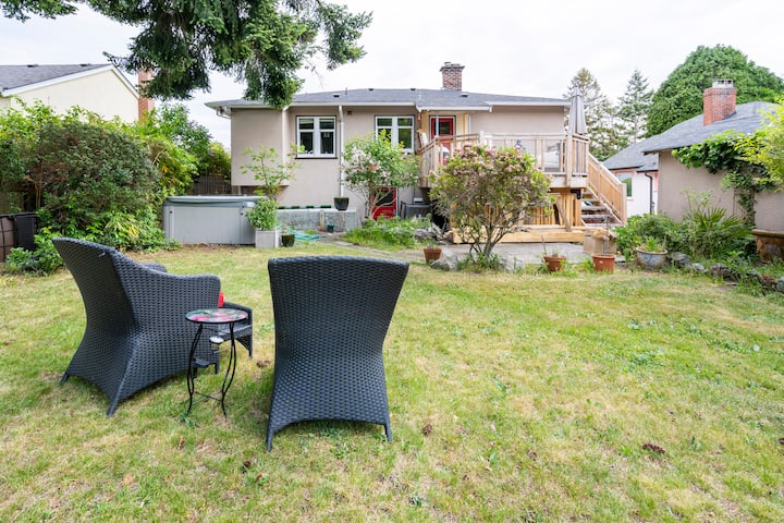 Private Garden Suite - 1 Queen - Full Kitchen - Oak Bay