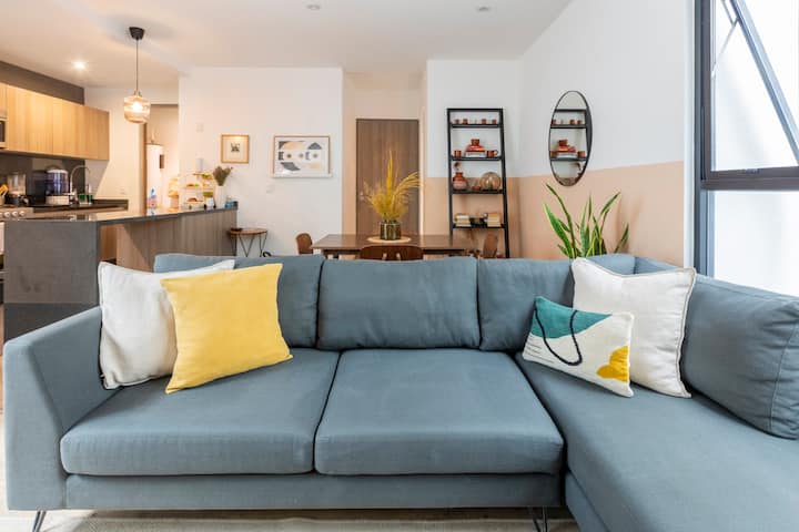 Cute & Cozy Interior Apt. 2 Bedrms, Wifi 120 Mbps - 멕시코시티