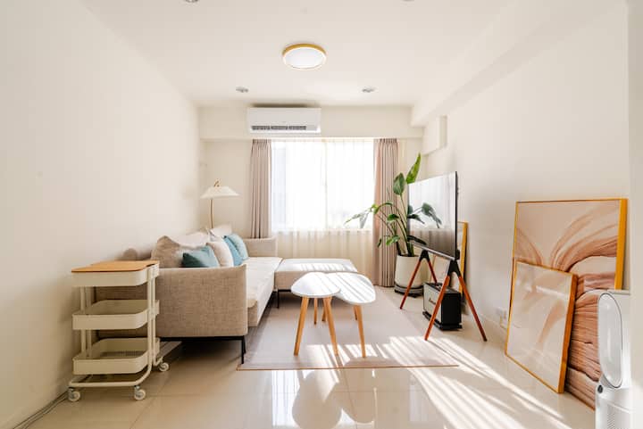 Bright 2br | Daan Park & Ntnu | Elevator | Family - Da’an District
