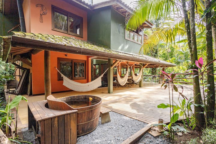 Casa De Praia Com Ofurô Imersa Na Mata Atlântica - São Sebastião