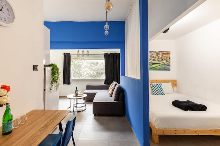 The Spacious Blue Apt In Center Tlv&3min To Sea. - Tel-Aviv