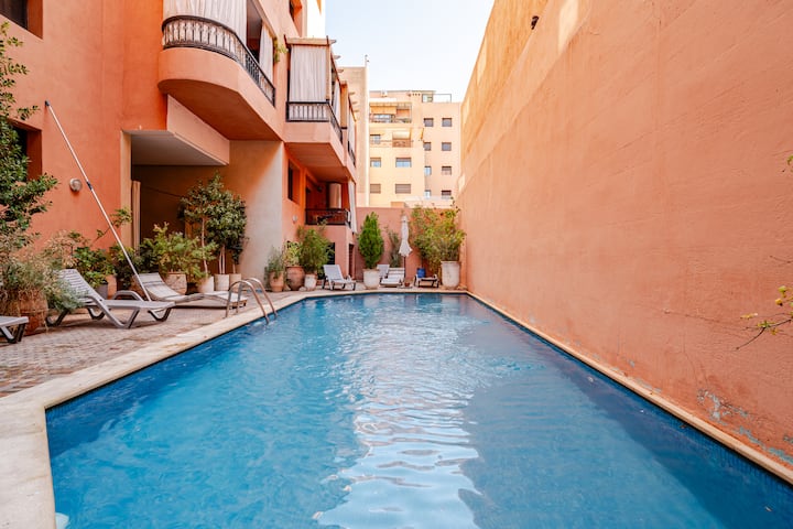 Appartement Cosy Centre-ville, Terrasse Piscine - Marrakesh