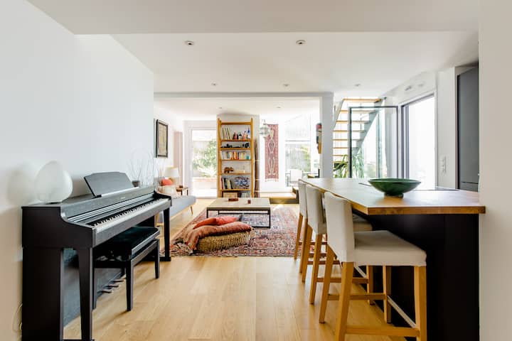 Chambre Dans Loft + Grande Terrasse Avec Vue - Rennes
