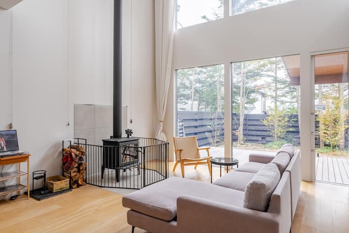 【新築別荘】ハルニレ10分/4ldk/bbq・焚き火有/#足湯棟 - Karuizawa