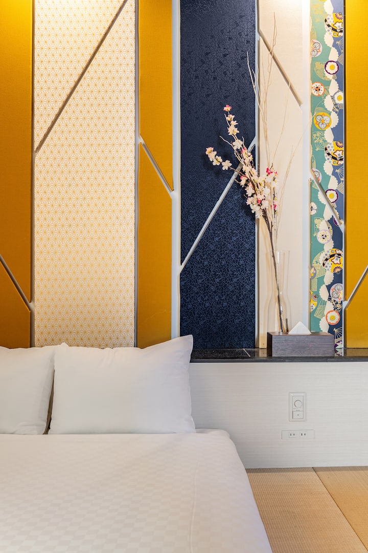 伝統的な寝室。Usj & 道頓堀まで好アクセス！最大8名まで宿泊可能。netflix - Umeda