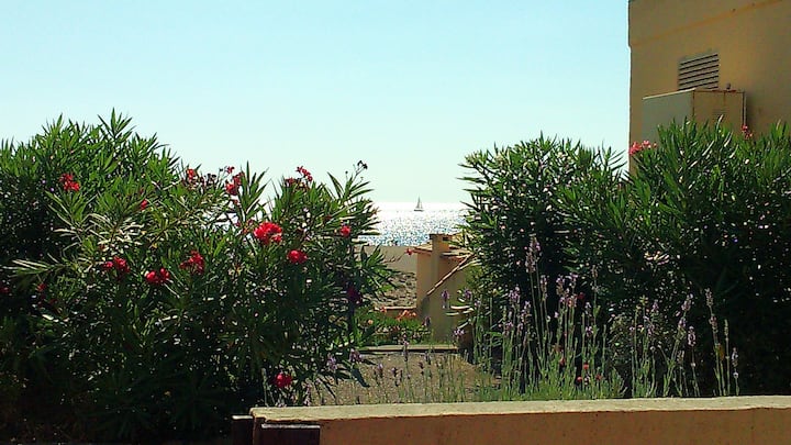 Maisonnette Vue Sur Mer à 30 M De La Plage. - Leucate