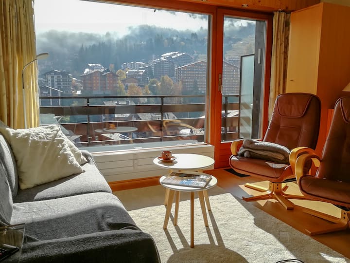 Zuidgericht Appartement Met Adembenemend Zicht - Nendaz