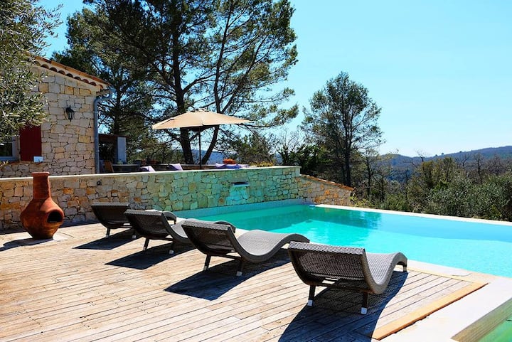 Villa En Pierre Avec Piscine En Pleine Nature - Montauroux