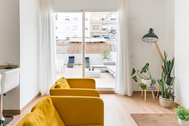 Sunny Luxury Apartment With Lounge Terrace - Valencia