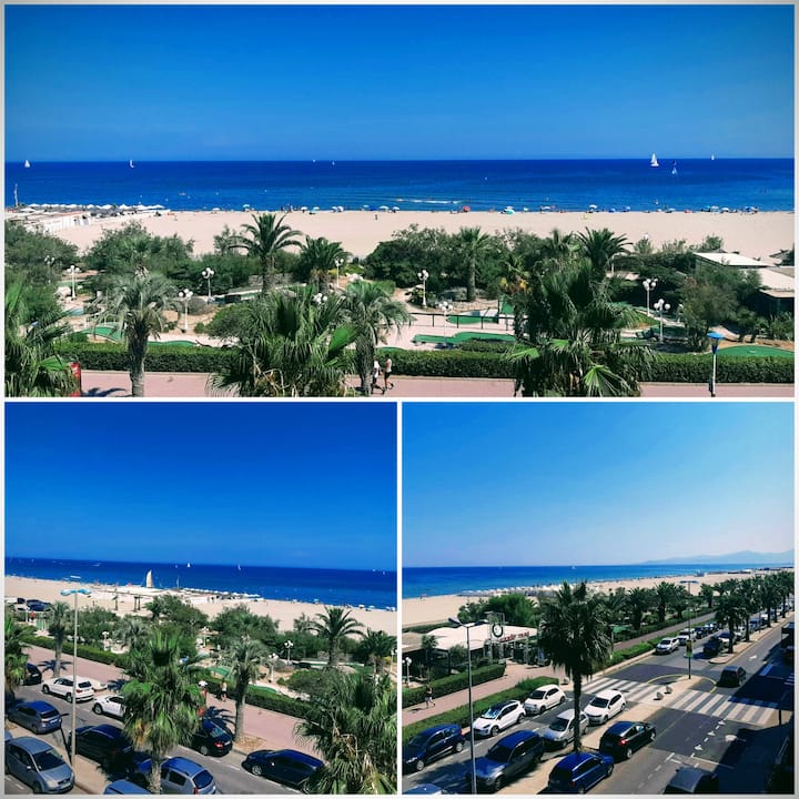 Studio Cozy Climatisé Face Mer 🌞⛱🌊🌴 - Canet-en-Roussillon