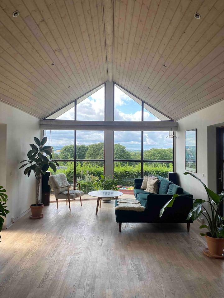 Bjælkehus Med Søudsigt, Sauna, Station Og Badesø - Danemark