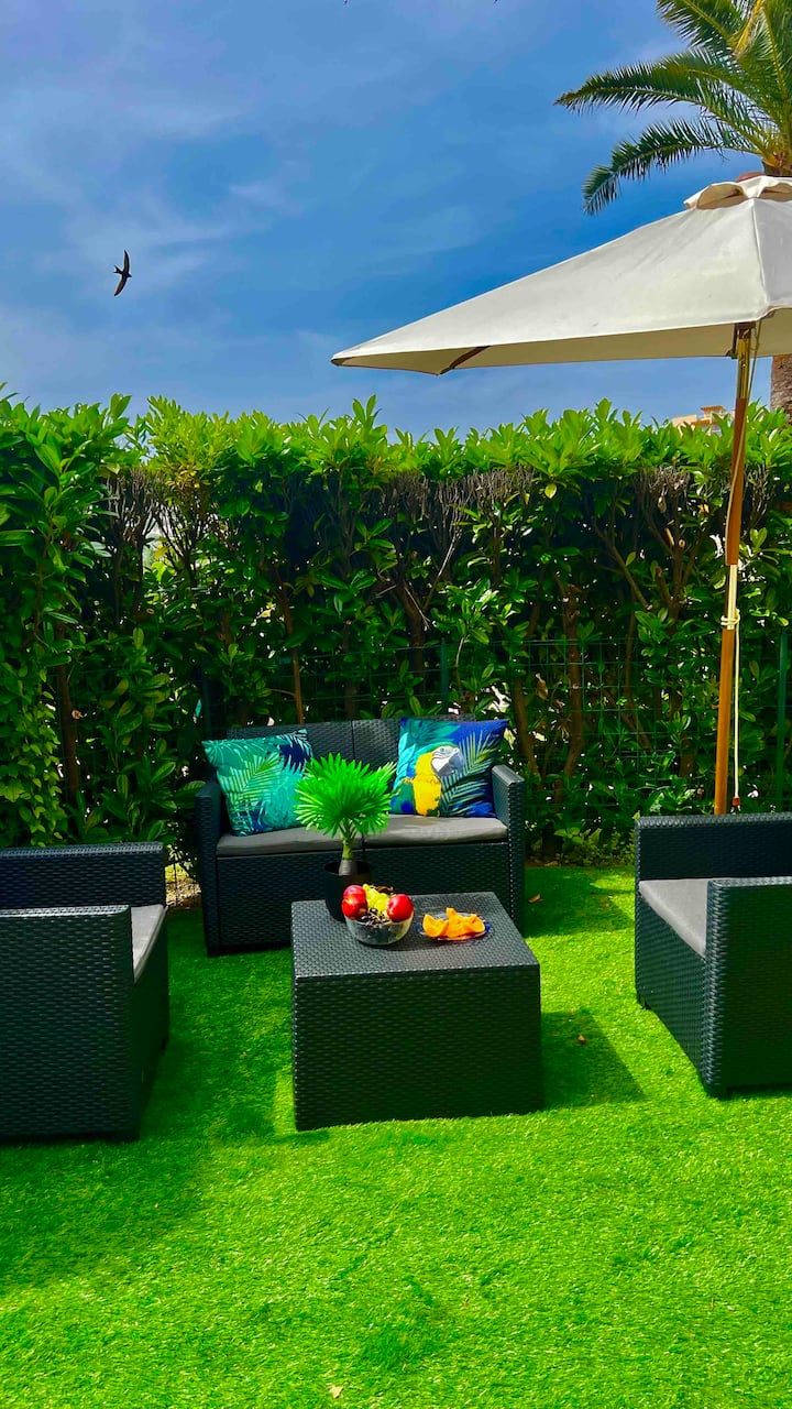 Appartement Cosy Avec Véranda, Jardin & Piscine - Mandelieu-la-Napoule