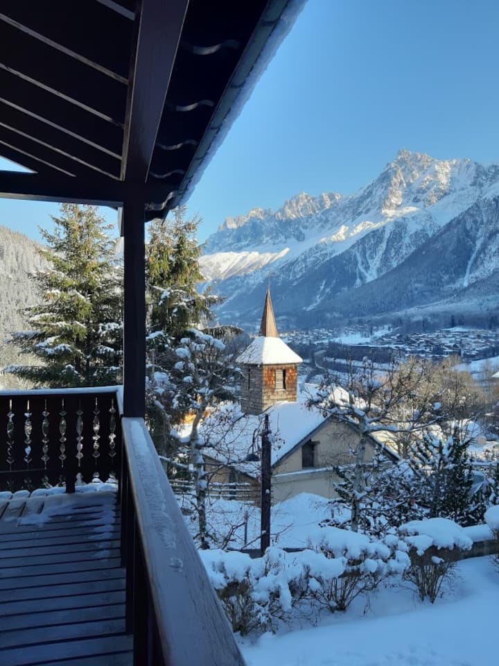 Les Houches, Charmant Appart Vue Sur Le Montblanc - Statue du Christ-Roi