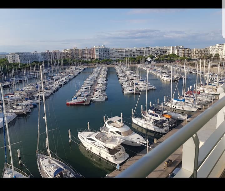 Grand 3 Pièces+ Garage Vues Port + Mer 80m2 - Carnon