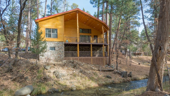 Singing Pines - Huge Cabin On River, Priv Hot Tub - Ruidoso, NM