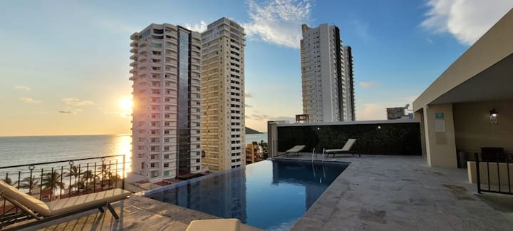 Ocean View And Infinity Pool At Golden Zone - Mazatlán