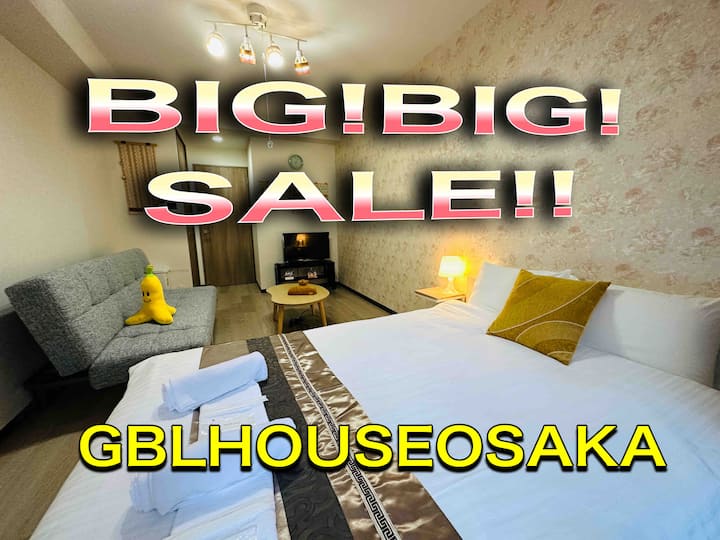 新築オープンセール‼️1102黒門市場1分‼️道頓堀心斎橋まで徒歩約8分‼️関西空港usjへ直通‼️ - Dotonbori