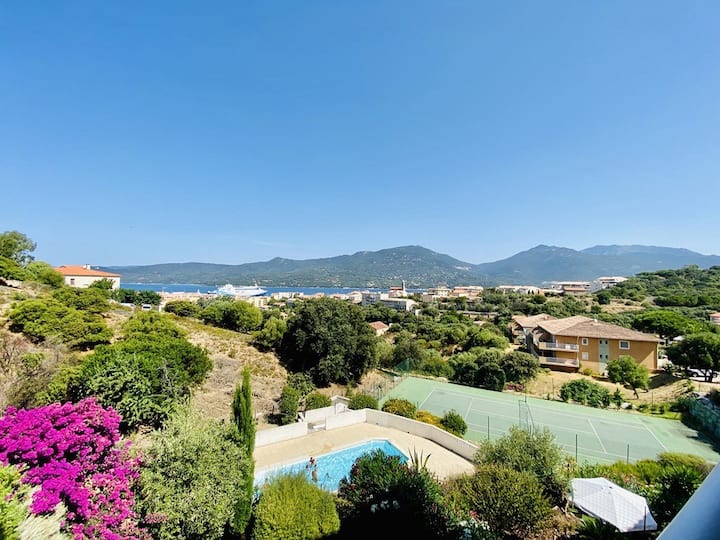Funtana Deux Chambres, Vue Mer, Piscine Et Tennis - Olmeto