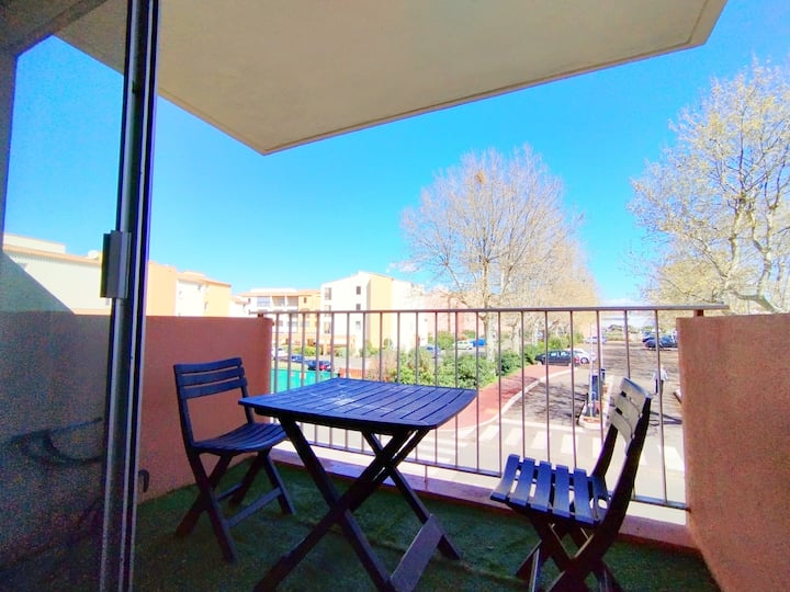 Lila : Terrasse, Piscine, Mer à 300m, Cap D'agde - Agde