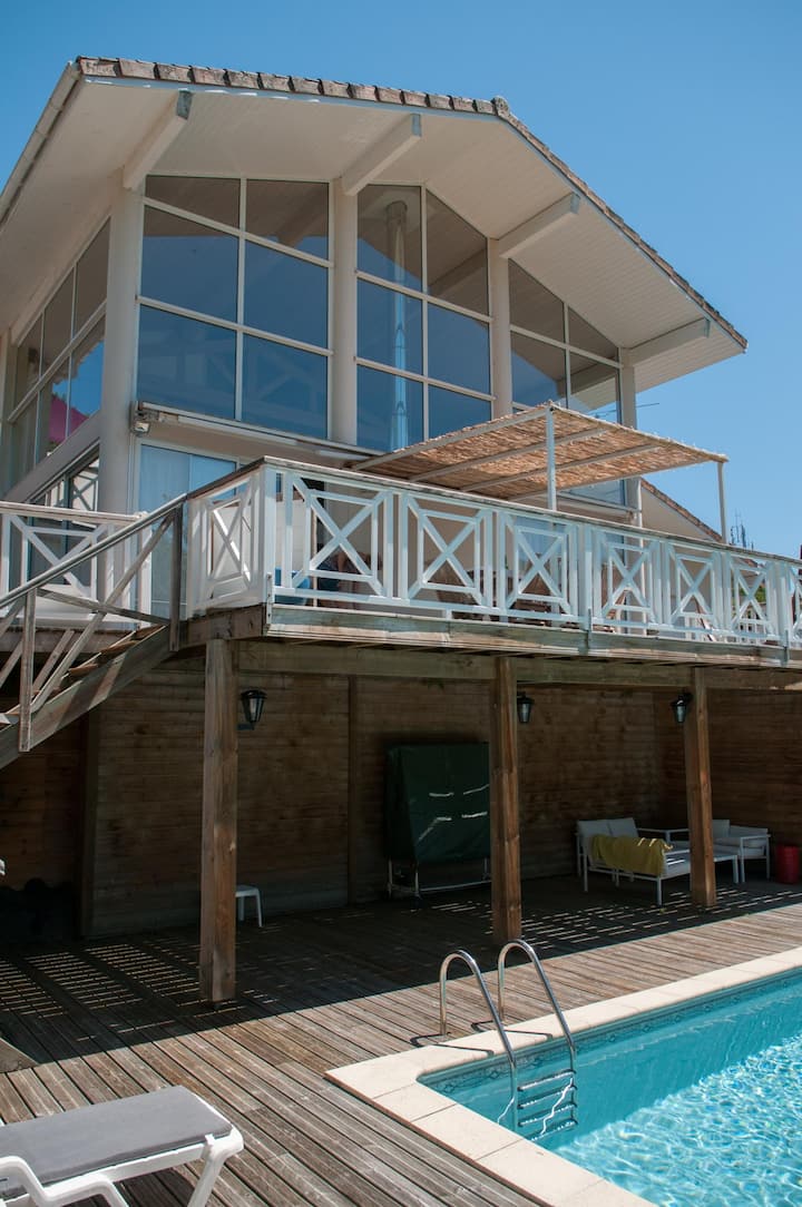 Villa Archi Avec Piscine Vue Sur Etang Et Foret - Seignosse