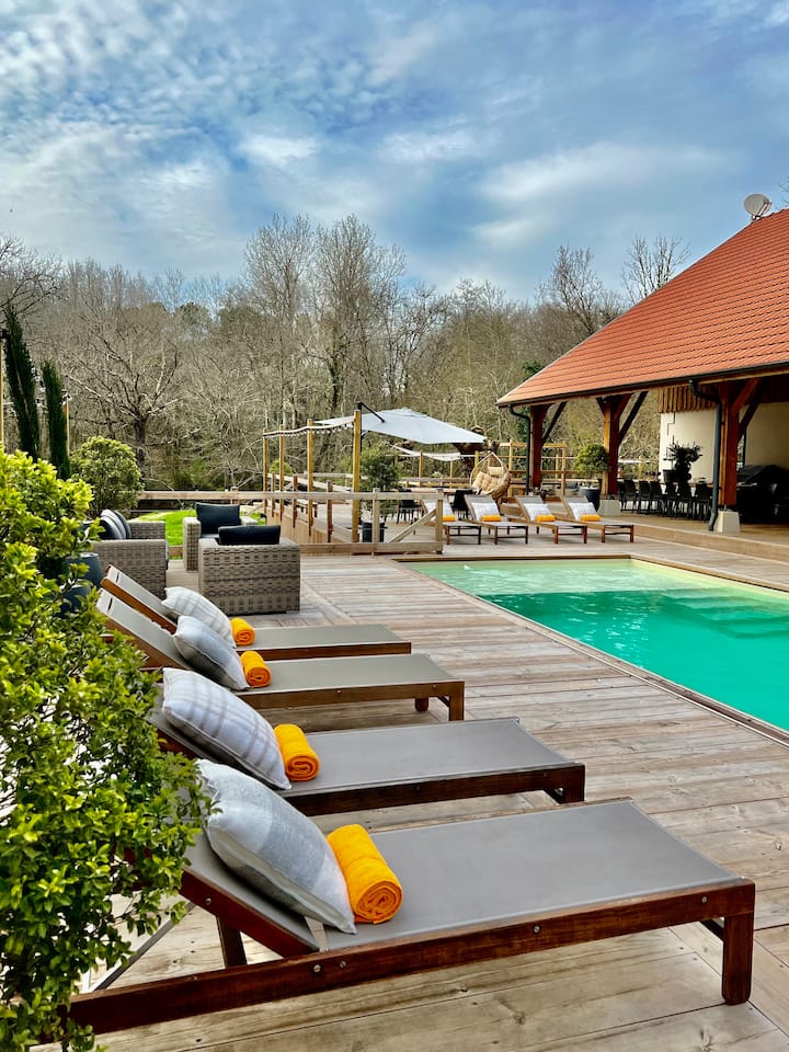 Moulin Cosy En Forêt Rivière Piscine Et Spa - Landes