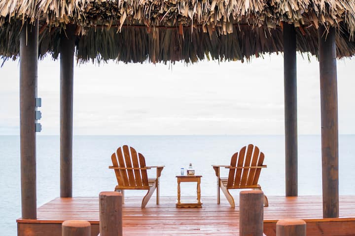 Oceanfront Nature Paradise Home, Dock And Palapa - Belize