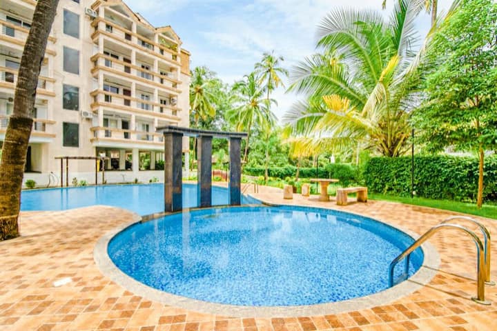 Luxury 1bhk Premium Furnished Flat,wifi, Near Baga - Goa