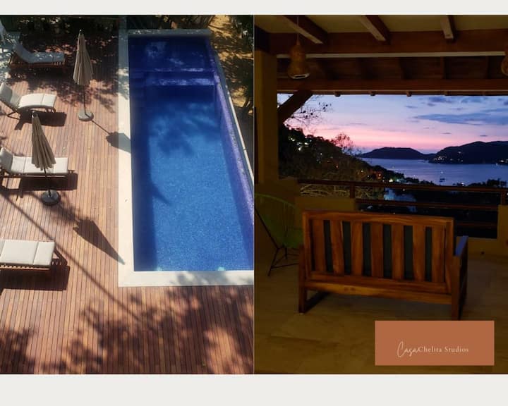 Bonita Habitación Con Piscina Y Vista A La Bahía - Zihuatanejo