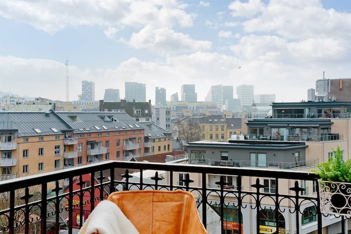 Central Design Penthouse/loft W/balcony & Hammock - Oslo