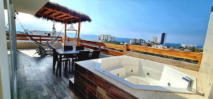 Vista Al Mar, Jacuzzi Privado, Agua Caliente,  A/c - Ecuador