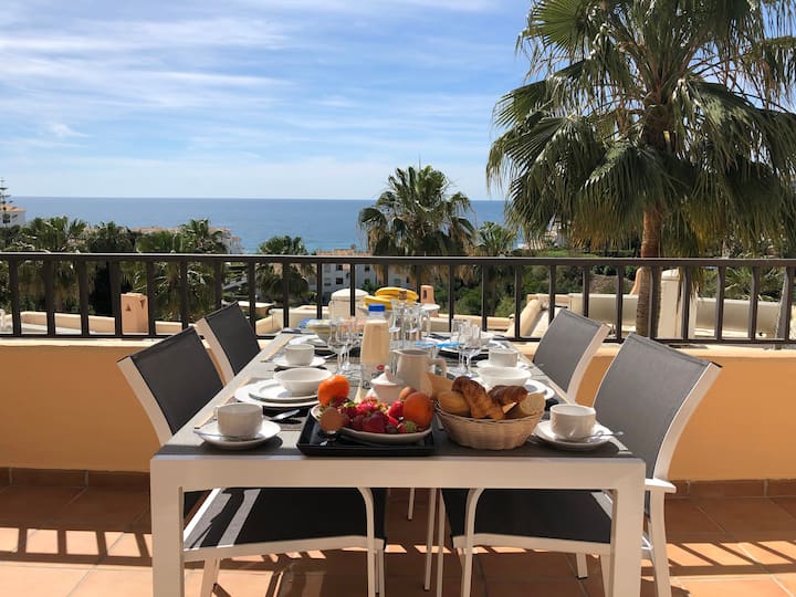 1 Bedroom Wyndham Hotel, Swimming Pools/sea View - Mijas
