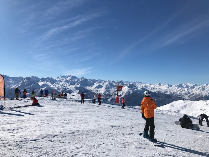 Départ Ski Aux Pieds, à Plagne Centre - La Plagne