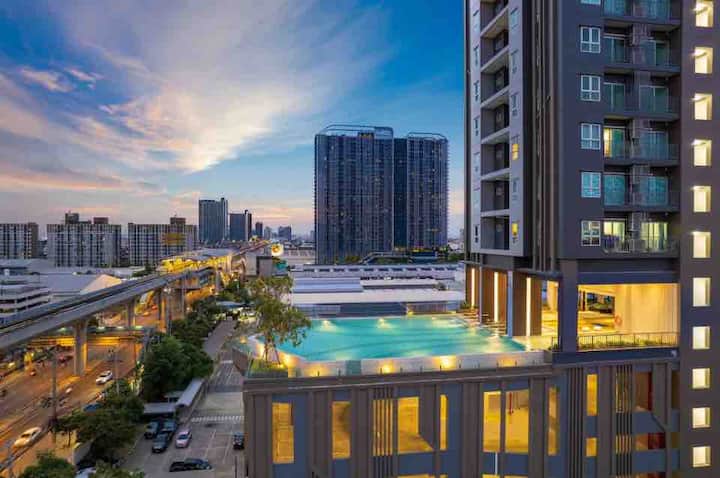 Elegant 2br Free Skypool Gym Wifi@bts Puchao - Tayland